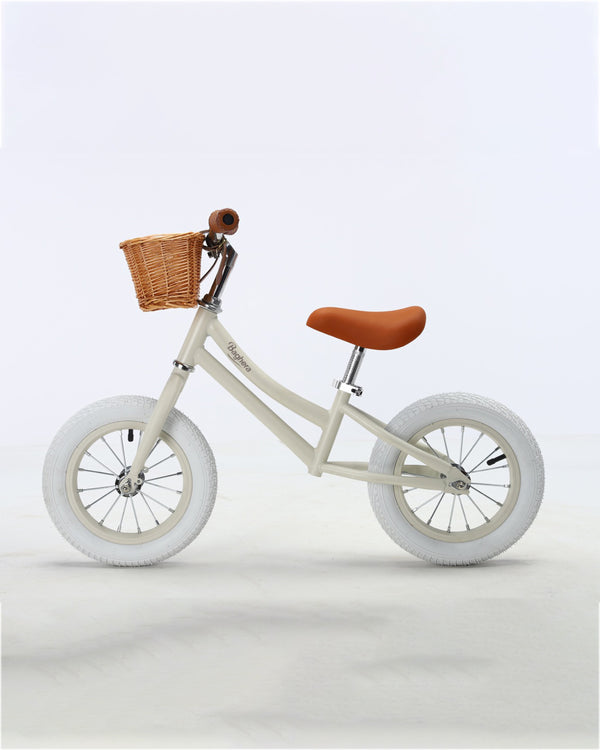 Baghera Bicycle BALANCE BIKE Ivory White + Helmet - VICI Brands