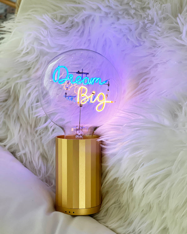 Bulb DREAM BIG Blue/ Amber with Base Table Lamp PORTABLE - VICI Brands