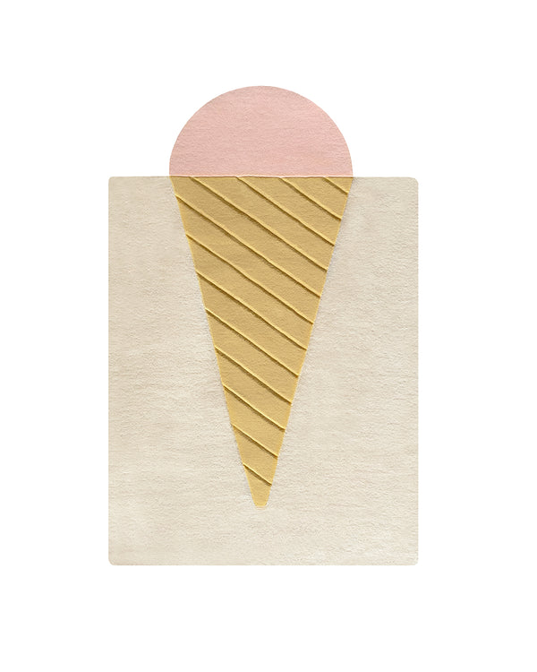 Maison Deux Rug ICE CREAM Cream / Pink and Light Brown Print 4 x 5 ft ...