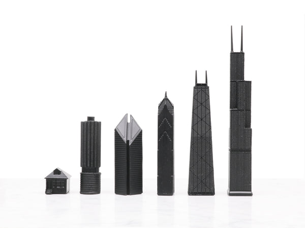 Skyline Chess Chess Set Stainless Steel CHICAGO Edition with Chicago ...