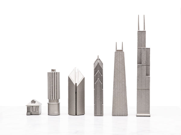 Skyline Chess Chess Set Stainless Steel CHICAGO Edition with Chicago ...