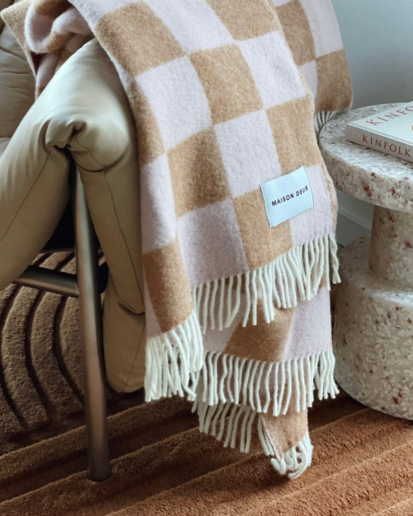 Maison Deux Blanket CHECKERBOARD Terra Pink - VICI Brands